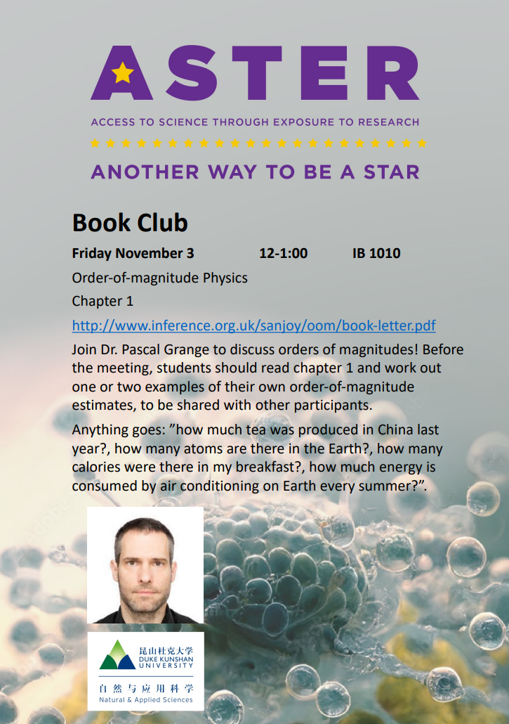 DNAS SWednesdays Event-Order-of-magnitude Physics | Division of Natural ...
